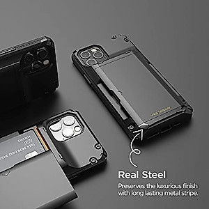VRS DESIGN Damda Glide Pro Compatible for iPhone 12/12 ProCase, with [4 Cards] Premium Sturdy [Semi Auto] Credit Card Holder Slot Wallet for iPhone 12/12 Pro 6.1 inch(2020)