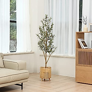 Kazeila Artificial Olive Tree Realistic Fake Silk Tree 5 Feet Tall Faux Plant for Home Decor Indoor