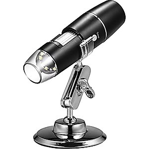 Handheld USB Digital Microscope with Metal Stand, Portable HD 1000 X Magnification Inspection Camera with 8 LED Light for Android Mac Windows Computer