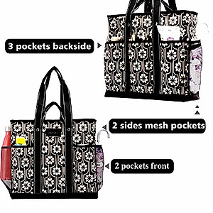 DEMOMENT Water Resistance Large Canvas Utility Tote Bag,Work Teacher Nurse Shoulder Women Bag (Sunflower)…