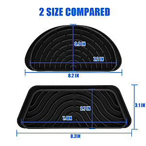 Refrigerator Drip Catcher, Refrigerator Drip Tray For Water Tray,Fridge Water Dispenser Drip Tray Prevents Water Splashes,Non-slip Silicone Dispenser Drip Collector for Ge Samsung -2 PCS Black