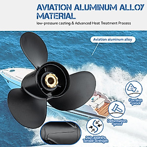 Qiclear 14 1/2 x 19 Pitch Upgrade OEM Boat Propeller fit Mercruiser Alpha One &Mercury Outboard Motos 135-300 Hp,48-832830A45,Hub Kits Included,15 Spline Tooth,RH 14.5 x 19p