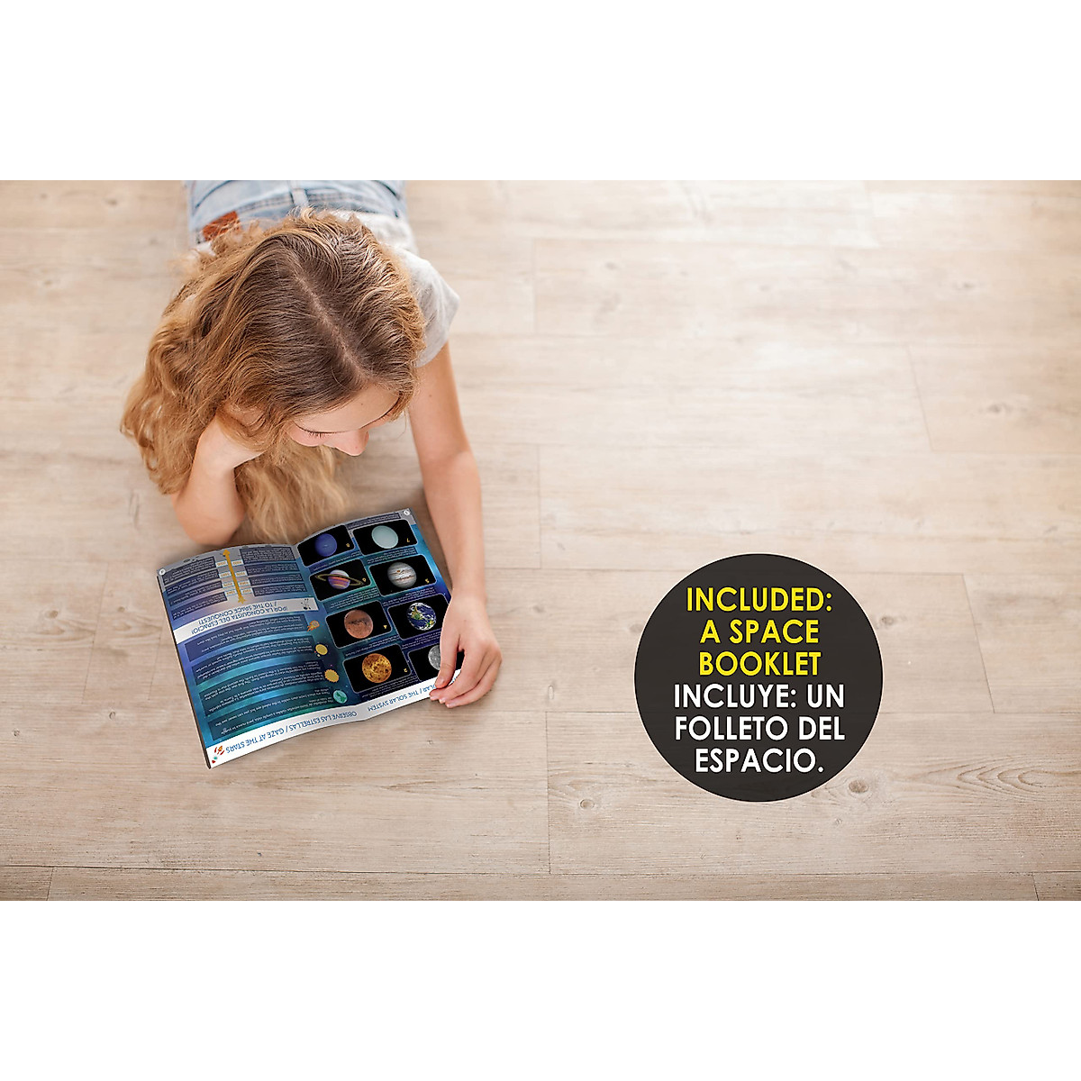 Lexibook Speaking 2-in-1 Constellations and Images Planetarium Projector English/Spanish, 24 Images to Discover Space, 2 Constellation Domes, STEM, Black/White, NLJ181i2