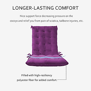 ELFJOY Rocking Chair Cushions Rocking Chair Pads for Wooden Rocking Chair Cushion for Rocking Chair Premium Tufted Back and Seat Cushion 2 Piece Set (Purple)