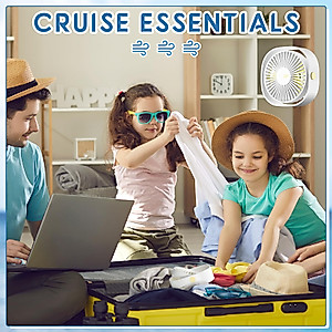 Rossesay 1 Pcs Cruise Ship Approved Travel Fan USB Fan Portable Travel Fan Cruise Ship Essentials Small Desk Fan for Cruise Travel Office Bedroom Home Sleeping Desktop Camping