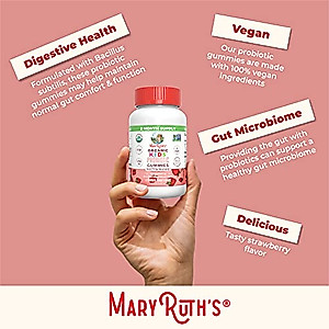 MaryRuth Organics Probiotic | USDA Organic Probiotic Gummies | Probiotic Digestive Support | Immune Support | Digestive & Gut Health Supplement | Vegan | Non-GMO | Gluten Free | 60 Count