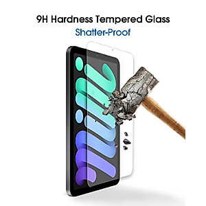 amFilm Glass Screen Protector for iPad Mini 6 (2021), 9H, Apple Pencil 2nd Compatible, Tempered Glass, 2 Pack