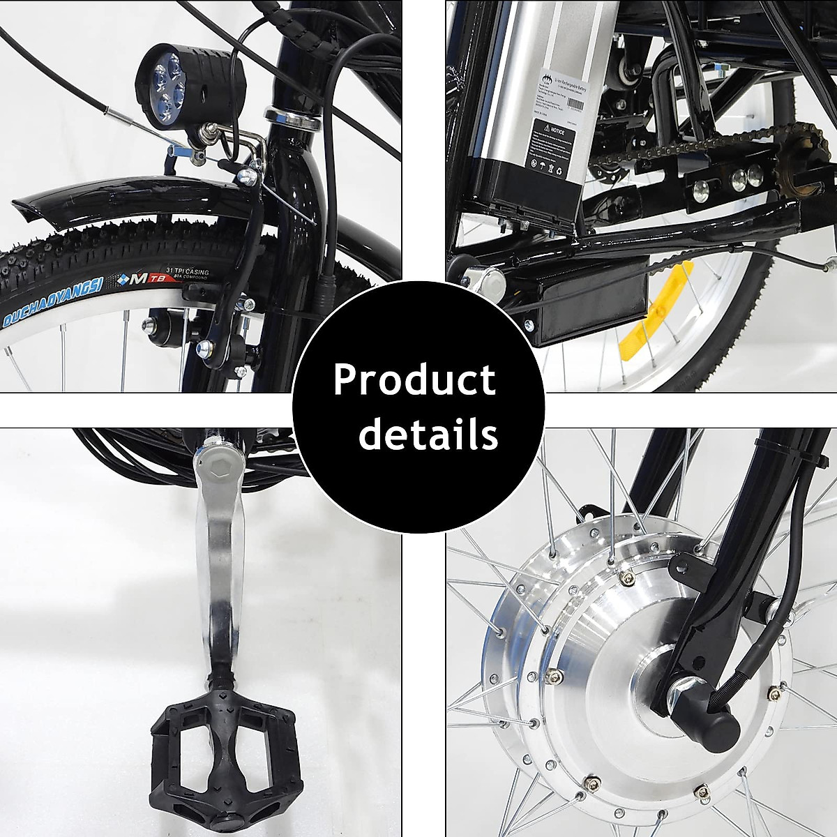 Adult Electric Trikes 24 inch Three-Wheeled Bicycles Cruise 36V 12AH Removable Lithium Battery, Battery Life, Large Basket for Adults Seniors Elderly Exercise Bike (BB2)