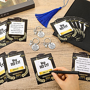 Bucherry 12 Sets 2024 Graduation Gifts Keychains Class of 2024 Gifts for Him Her Personalized Graduation Cards Inspirational Keychains College Graduation Gift Grad Keychain