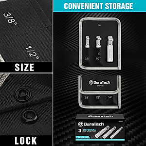 DURATECH Internal Pipe Wrench Set, Pipe Nipple Extractor Set, 3-Piece, 3/8",1/2" and 3/4" Pipe Capacities, Organizer Pouch Included