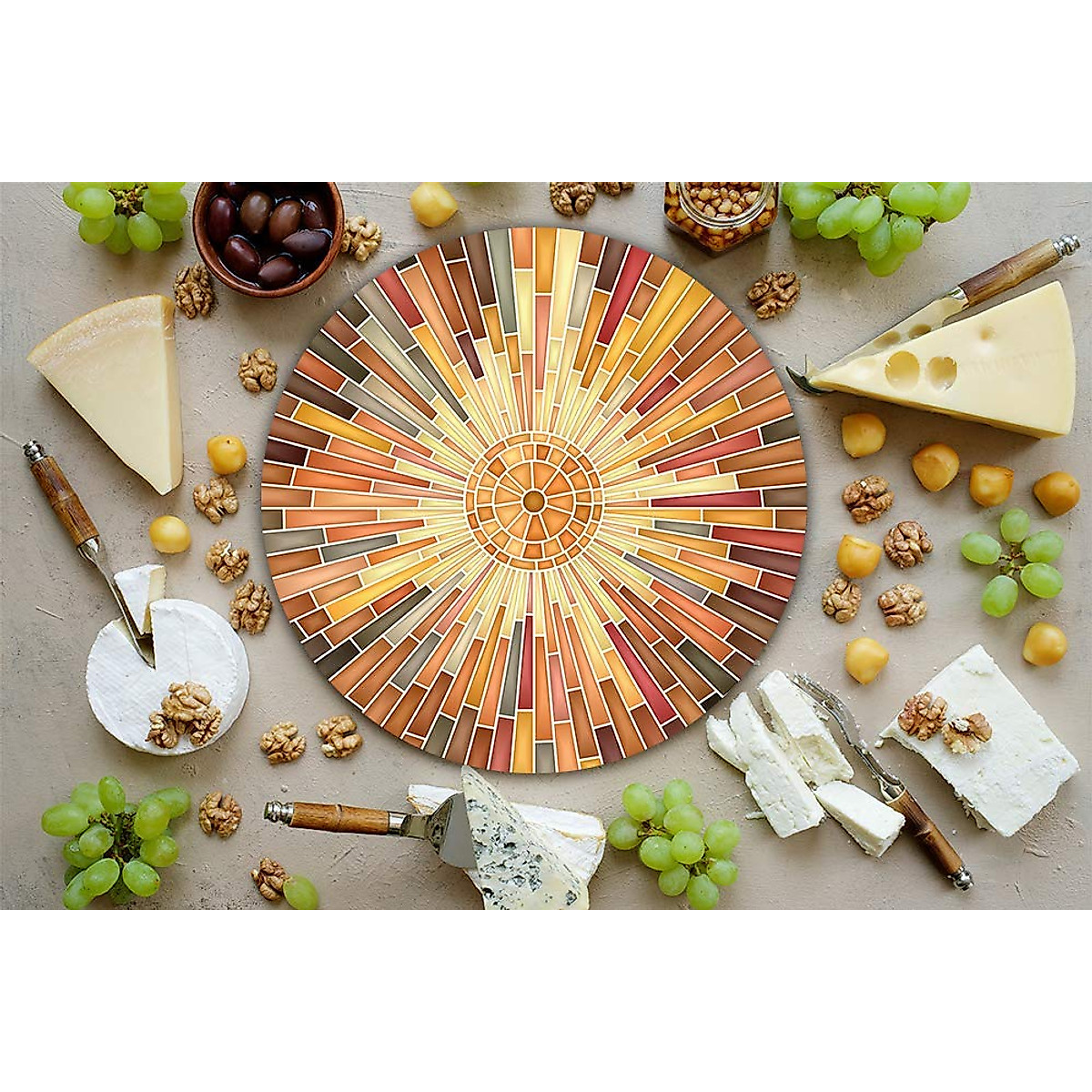 HASTA LA RAIZ | Mexican Handmade Cheese Board covered with resin. Ideal for Charcuterie Platter & Serving Tray. Model: Italian Orange.
