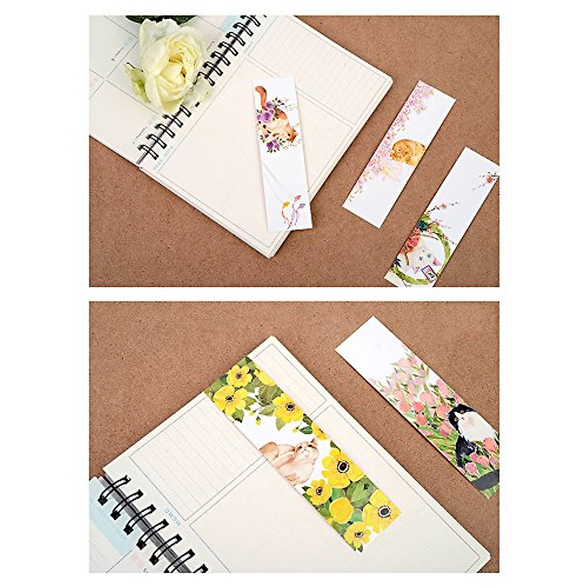 Cat Theme Japanese Style Colorful Bookmarks, 30 PCS (Daily Cat)