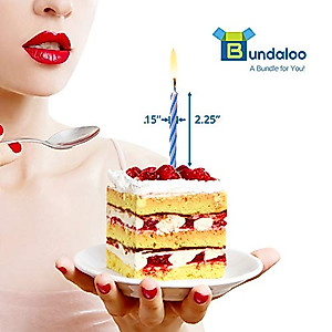 Bundaloo Birthday Candles 72 Pack - Cake Decorations - Colors: Pink, White, Blue, Yellow