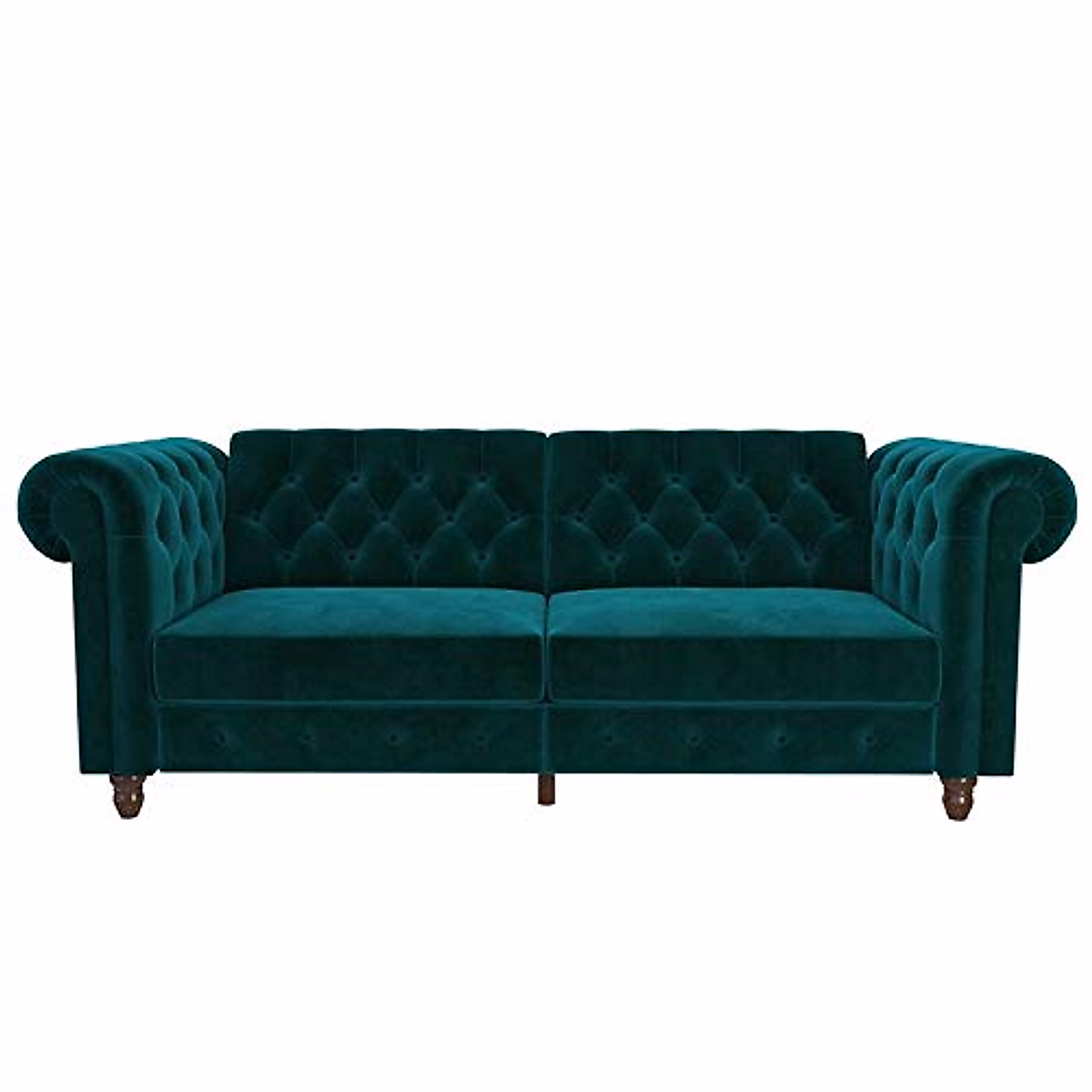 DHP Furini Tufted Sleeper Sofa in Green