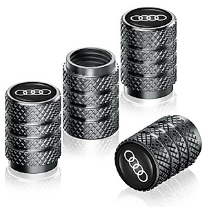 for Audi Car Tire Valve Stem Caps Dust Caps Work for Audi A1 A3 RS3 A4 A5 A6 A7 RS7 A8 Q3 Q5 Q7 R8 S Series,4Pcs Caps for Car Tire Valve Stem for Car Tires,Leak-Proof Anti-Corrosion,Black