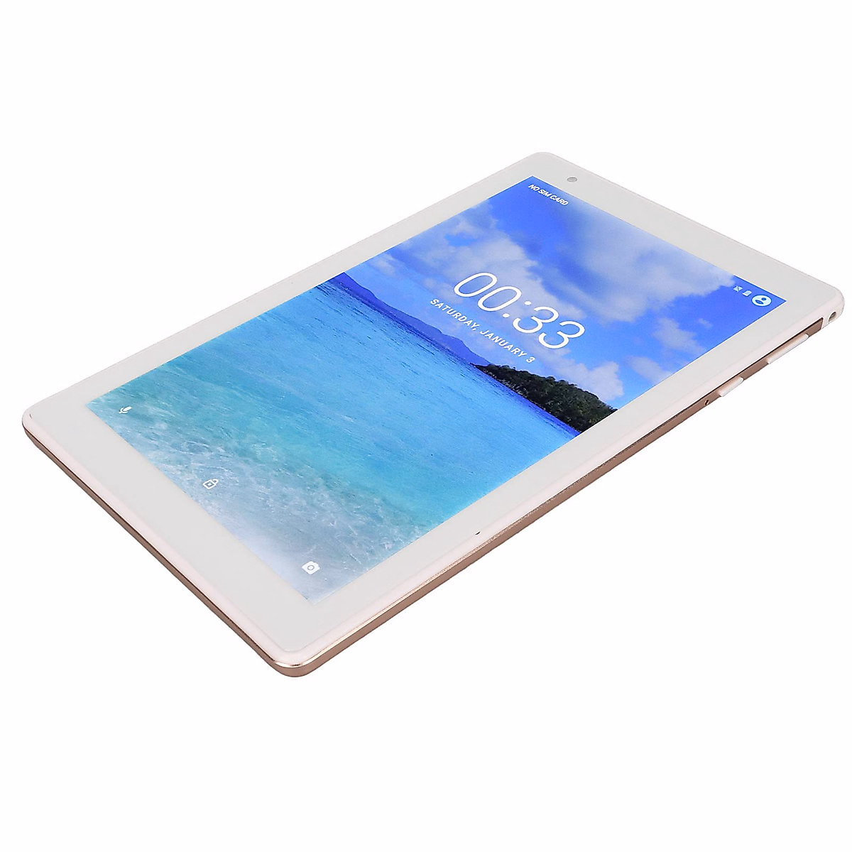 Computer Tablets, Gold HD Display Dual Cameras HD Tablet 2.4G 5G WiFi 100‑240V for Android 10 for Watching (US Plug)