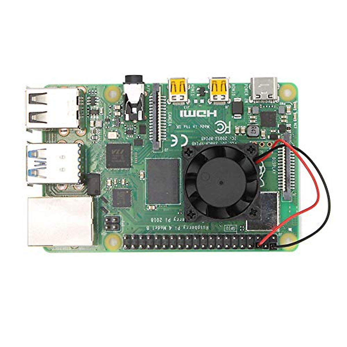 Raspberry Pi 4 Model B CPU HeatSinks Single Cooling Fan with RAM LAN USB Chip Heatsink Set