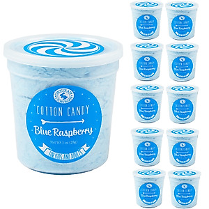 Blue Raspberry Cotton Candy Favors (Gift Set of 4) - Unique Ideas for Holidays, Birthdays, Celebrations, Party Favors