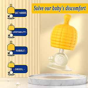 BOKOUHUI Silicone Teether Toy for Baby, Baby Teether with Storage Case, Teething Toys for Babies 0-6 Months,Baby Gift