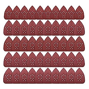 S SATC Mouse Detail Sander Sandpaper 50 PCS Mouse Sanding Pads 12 Hole Mouse Sandpaper Assorted 60/80/120/150/220 Grits