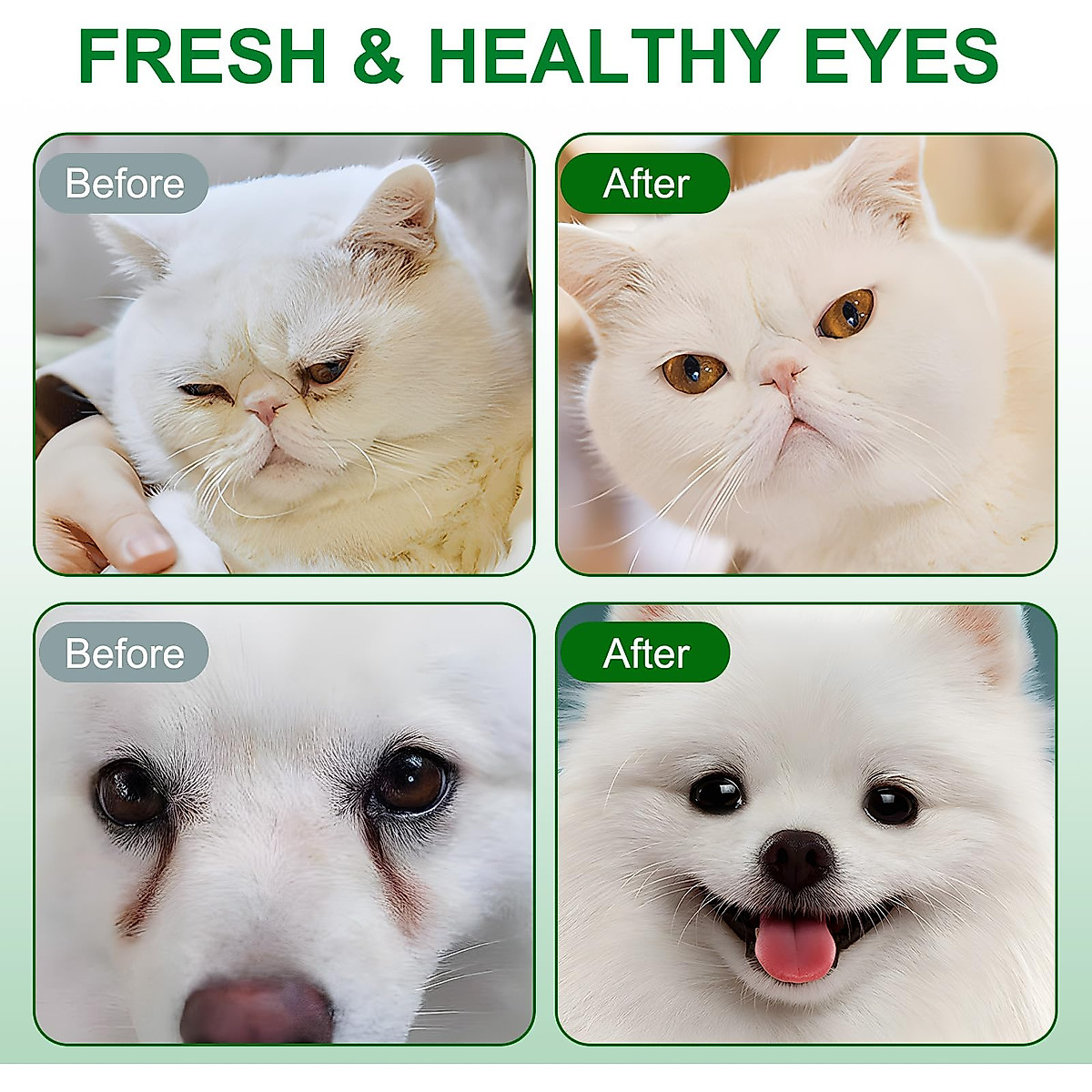 ISUNRISE Dog Eye Wipes for Dogs & Cats - 150pcs Dog Eye Cleaning Wipes, Natural Coconut Oil Soft Pet Wipes for Gently Remove Tear Stain, Eye Debris, Discharge, Mucus Secretions and Pet Eye Care