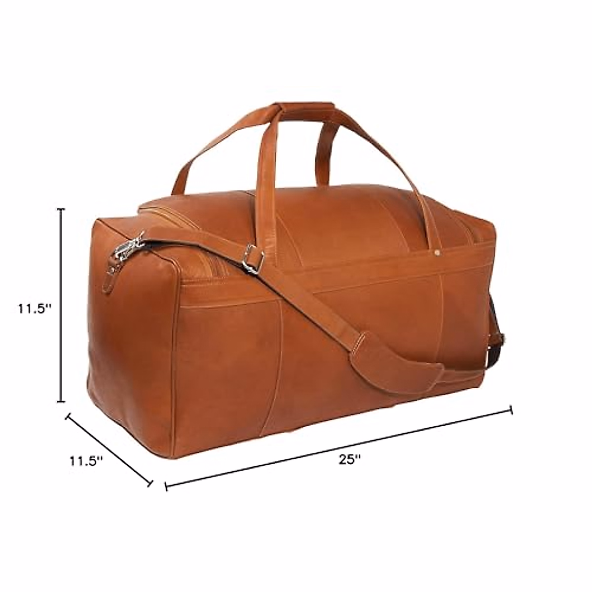 Piel Leather Traveler's Select Large Duffel Bag, Saddle, One Size