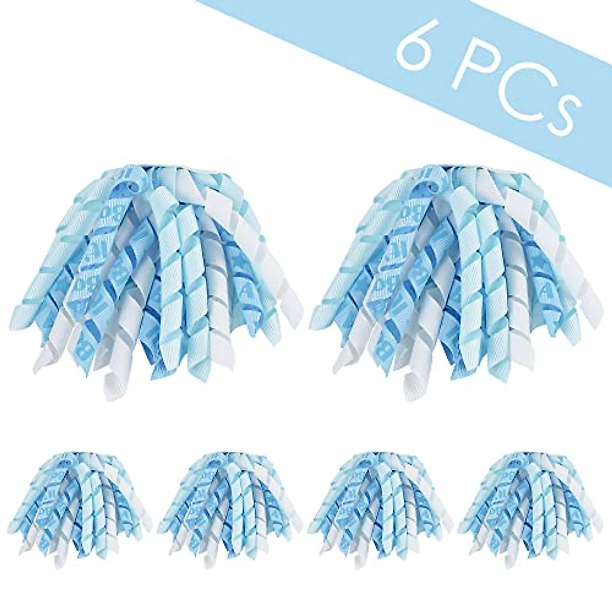 HUIHUANG Curly Ribbon Bows for Gift Wrapping It's a Boy Ribbon Gift Bow Baby Blue Self Adhesive Curly Bow for Presents Gift Bags Gift Basket Baby Shower Party Favor DIY Crafts- 6 Counts X 6 Inch