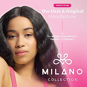 MILANO COLLECTION Wigrip, Premium Lace Wig Band for Women, Fully Adjustable & Reinforced Lace Wig Grip Band by Hairline, Comfortable and Secure Glueless Velvet Headband, Nude, 2 Pack