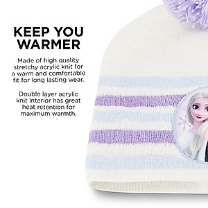Disney Girls Toddler Winter Hat, Scarf And Mittens Set 2-4 Or Frozen Elsa & Anna Hat, Scarves And Kids Gloves Sets 4-7