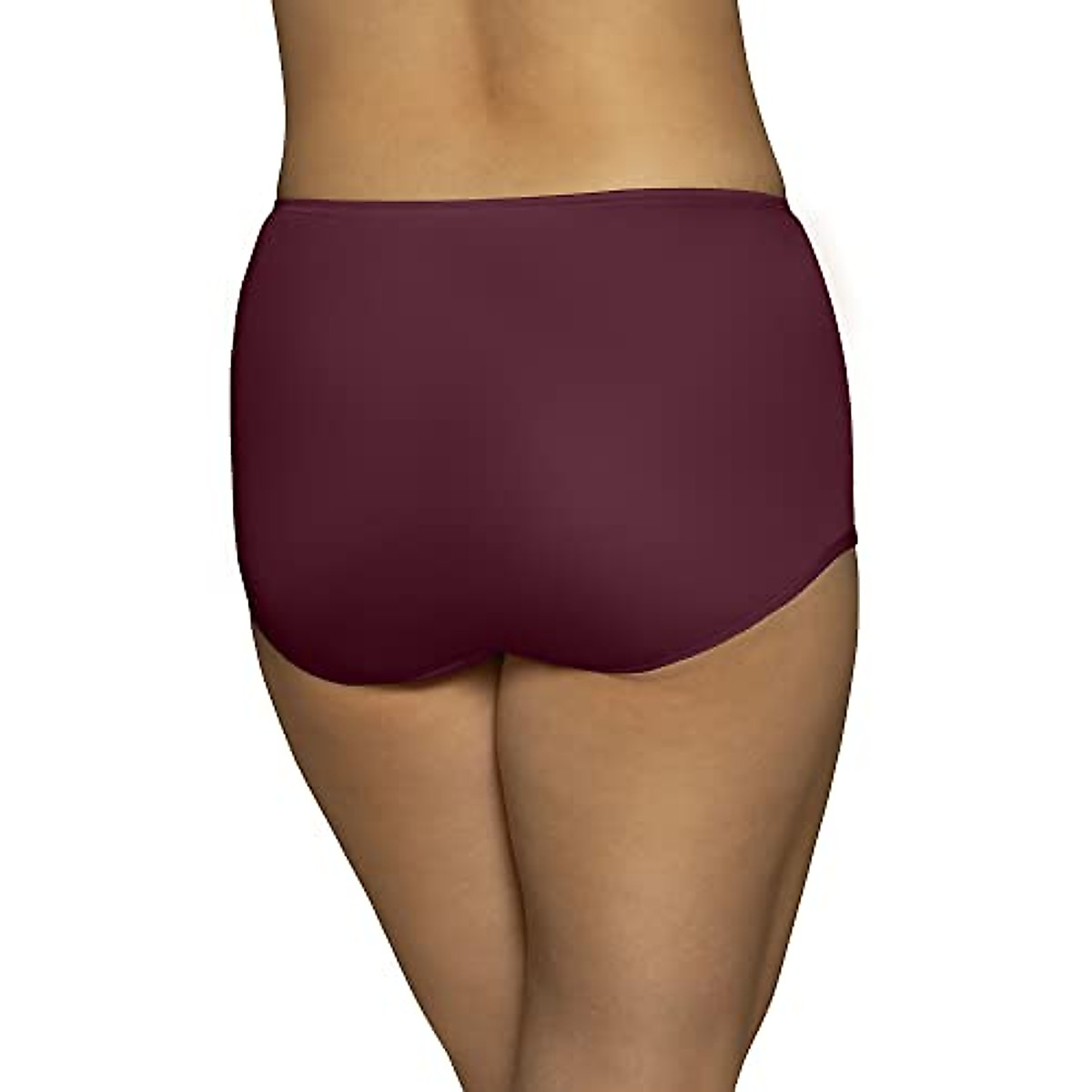 Vanity Fair Women's Perfectly Yours Traditional Nylon Brief Panties, 3 Pack-Maroon/Chocolate/Quartz, 11