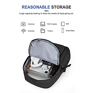 Black Backpack for Teens Girls Boys, Cute Backpack for Middle High School College Bookbag Small Travel Backpack Waterproof Lightweight Backpacks Casual Daypack for Women Men Fits 15.6 Inch Laptop