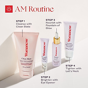 Womaness Let's Neck Firming Serum - Roll On Neck Creams for Tightening and Firming - Daily Crepey Skin Treatment to Smooth Neck Wrinkles & Sagging Skin - Hydrate, Tighten and Lift (50ml)