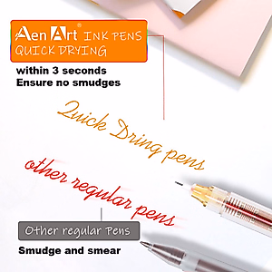 Liquid Ink Rolling Ball Stick Pens, Extra Fine Point (0.5mm) Rollerball Pens, Fine Tip 24-Pack Multicolor Ink Pen for Writing