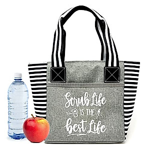 Brooke & Jess Designs Nurse Bags for Work - Insulated Nurse Bag, Medic Tote, Clinic Bag for Nursing, CNA Bags, RN Bags, RN Tote, Nurse Gifts for Women, Graduation