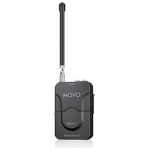 Movo WMX-7 RX Wireless Receiver for WMX-7 VHF Wireless Microphone System (Receiver Only)- Wireless Receiver for Handheld Microphones, Lavalier Mic Transmitters- Bodypack Receiver for Events, Recording