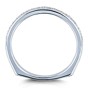 Kobelli Diamond Pave-set Milgrain Square Shank Wedding Band 1/5 CTW 14k White Gold, 9.5