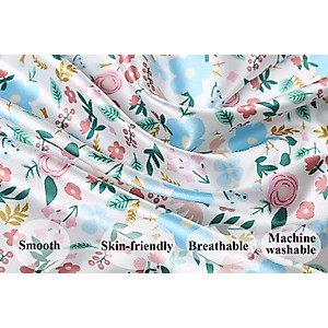 Satin Nursing Pillow Cover Set 2 Pack Ultra Soft Silk Compatible with Boppy Pillow for Breastfeeding Pillow Protect for Baby Hair and Skin Floral & Floral