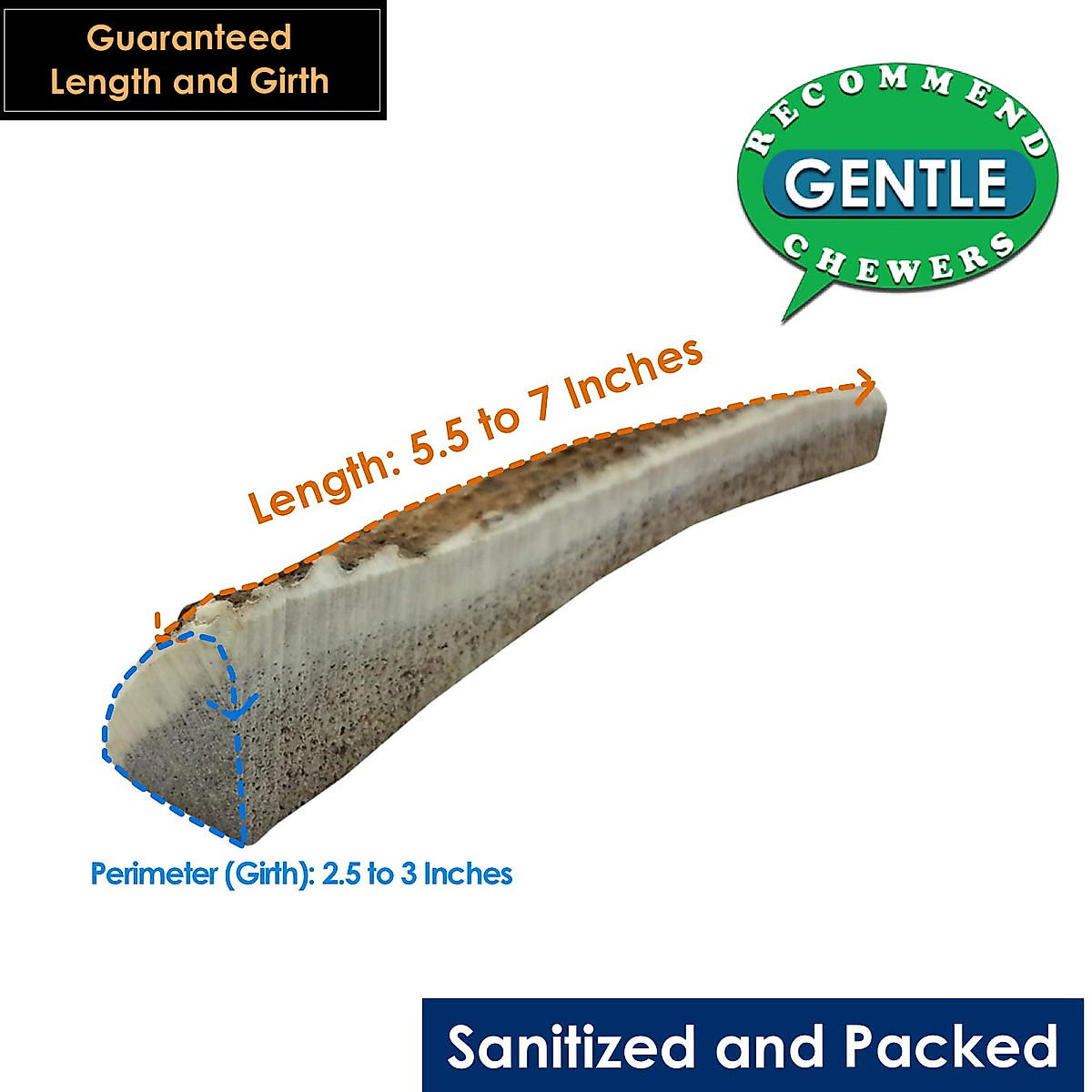 Deluxe Naturals Elk Antler Dog Chews | Long-Lasting A-Grade Premium Elk Antler Chews for Dogs from Naturally Shed Elk Antlers Collected in The USA, Split, Medium (Pack of 4)