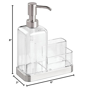 InterDesign Forma Soap Dispenser 8 in. H x 3 in. W x 6 in. L Clear PVC