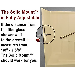 Solid Mount Grab Bar Kit - Patented Mounting Kit for Fiberglass Wall in Bathtubs & Showers/ANSI & ADA Standards/1 Kit Mounts 1 Grab Bar