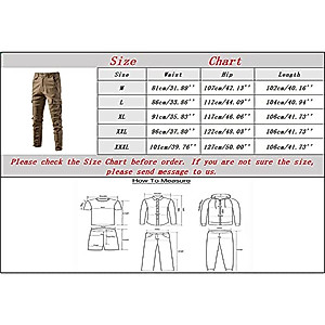 SAMST Cargo Pants for Men, Men Hiking Cargo Pants Outdoor Golf Jogger Work Pants Hiking Tactical Loose Straight Leg Trousers(Khaki,M)