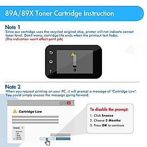 CF289A 89A Black Toner Cartridge 2-Pack Replacement for HP 89A CF289A 89X CF289X for HP Enterprise M507 M507n M507dn M507x MFP M528dn M528f M528c M528z M528 Series Printer Ink