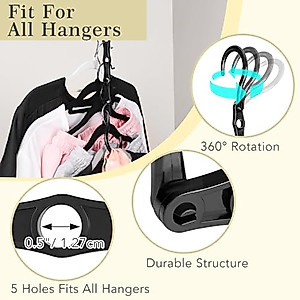 UniqNest Magic Hangers Space Saving 12 Pack, Multifunction Closet Clothes Hanger Organizer and Storage, 5 Holes Closet Space Savers Hanger Stacker for Small Space Organization
