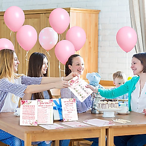 Outus 125 Pieces Floral Baby Shower Game for Girls 5 Games 20 Fun Complementary Pencils Baby Shower Games Activities Include Baby Descriptions and Wishes, Guess Who Games(250 Pieces)