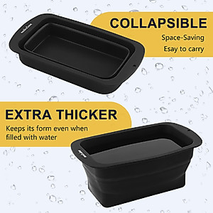 Collapsible Extra Large Ice Block Mold,2-Pack, 8LB Silicone Ice Bath Ice molds For Cold Plunge, Giant Ice Cube Molds, Ice Bath Chiller, Ice Molds for Coolers, Ice Bath Tub Water Chiller, Ice Cube Tray