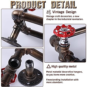 MENZOM Industrial Vintage Wall Mount Towel Rack - Industrial Tubular Paper Towel Rack, Heavy Duty Rustic Iron Pipe Design, Matte Black, with Hardware, for Bath Towels Towels(G)