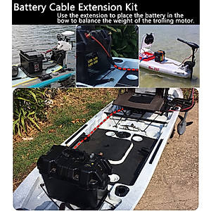 GaiRen Trolling Motor Battery Cable Extension Kit 10 Feet 8AWG Cable Extension 50Amp with Terminals for Fishing Boat Trolling Motor Solar Panel Automotive(Red & Black)