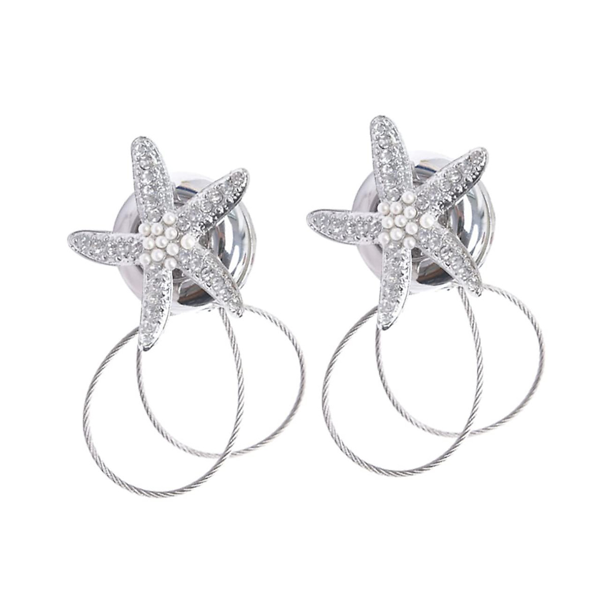 Alipis 2 Sea Fish Pattern Curtain Buckles Drapery Magnet Curtain Hooks for Drapes Back Tie Outdoor Shower Curtain Hook Curtains Nautical Home Decor Magnetic Magnet Hooks Adjustable Strap