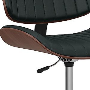 SIMPLIHOME Chambers Swivel Adjustable Executive Computer Office Chair in Distressed Black Faux Leather, for the Office and Study, Contemporary