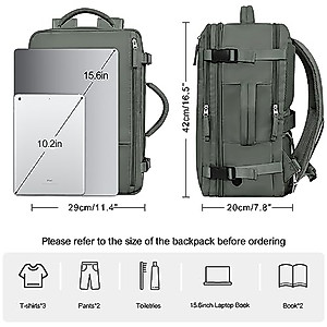 Rinlist Carry-on Travel Backpack For Women Men Flight Approved, Anti-theft Casual Daypack, Hiking Backpack Waterproof Sports Hand Luggage Rucksack, Travel Must Haves Essentials, Olive-green